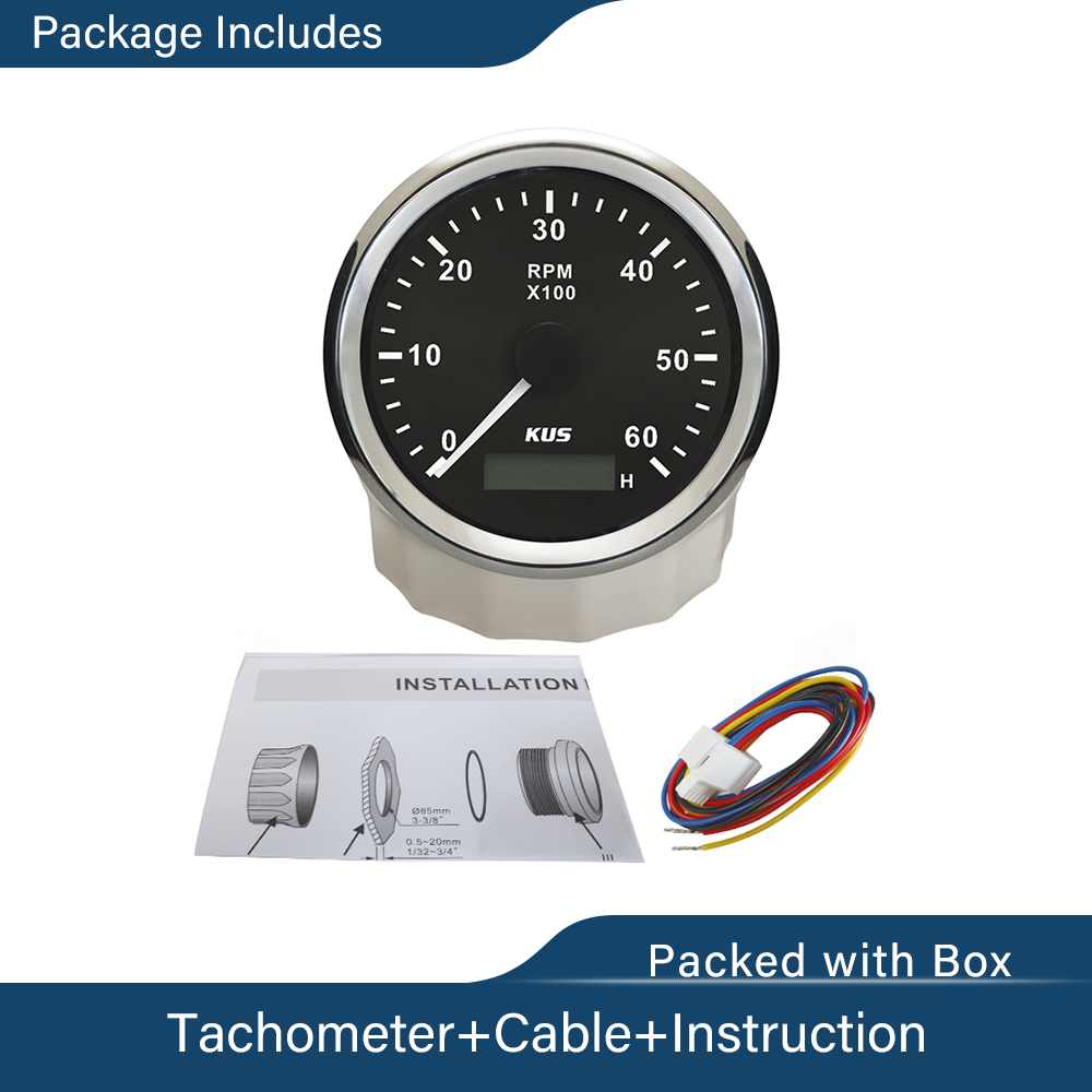 KUS 85mm Tachometer RPM Gauge REV Meter with Hour ... – Vicedeal