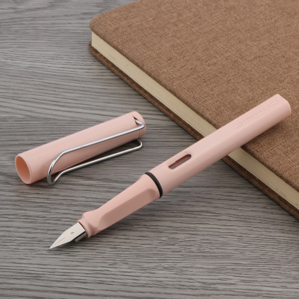 JinHao plastic fountain pen purple silver stainles... – Grandado