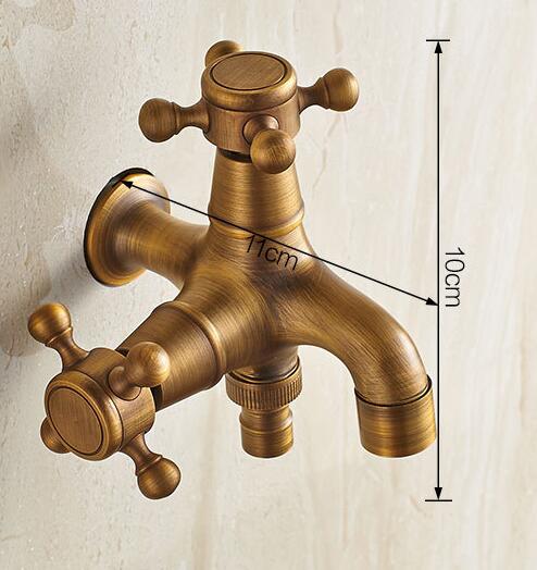 Dofaso brass Antique double faucet washing machine... – Grandado