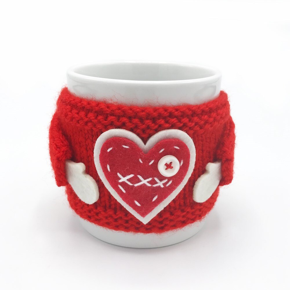 Mug, coffee mug, handmade, knitted mug, red, red m... – Vicedeal