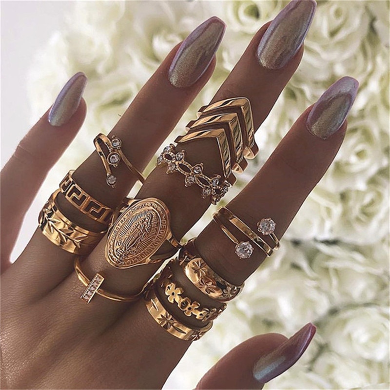women's gold ring for women retro jewellery set Ri... – Grandado