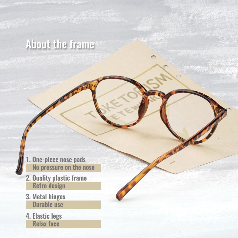 Toketorism leopard eye glasses frames for women an... – Grandado