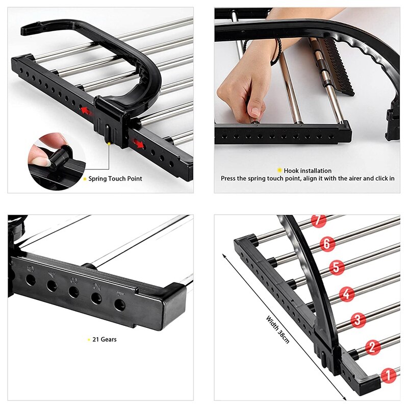 Radiator Droogrek Droogrek Rvs Uitschuifbare Opvou... – Grandado