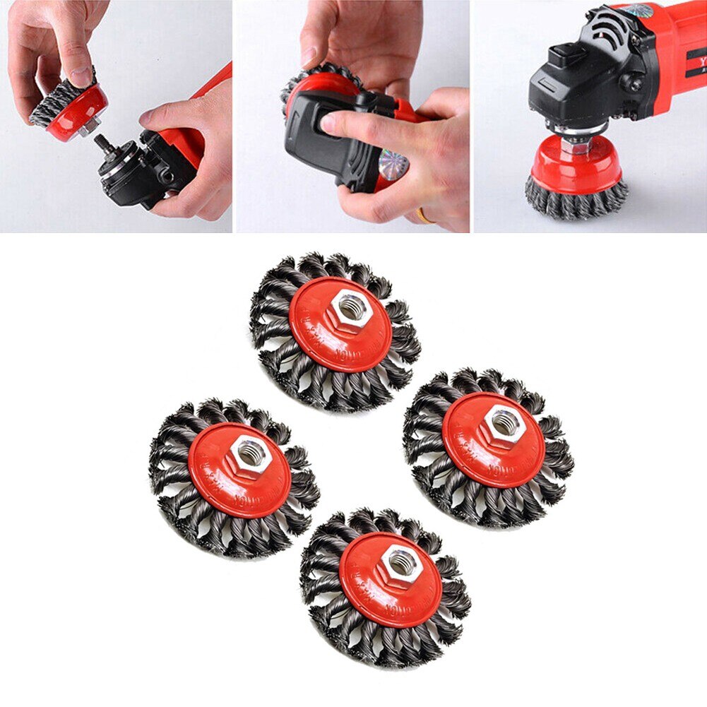 4 Pcs Wire Brush Wheels Buffing Disc Tools Supplie... – Grandado