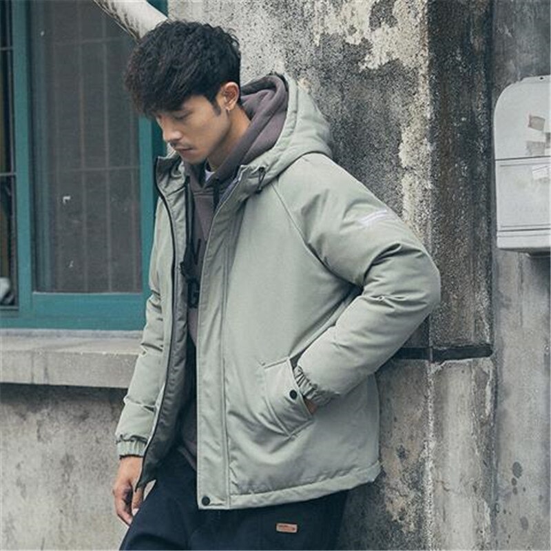 Warm Winter jacket men Parkas Mens Solid Zipper Po... – Grandado