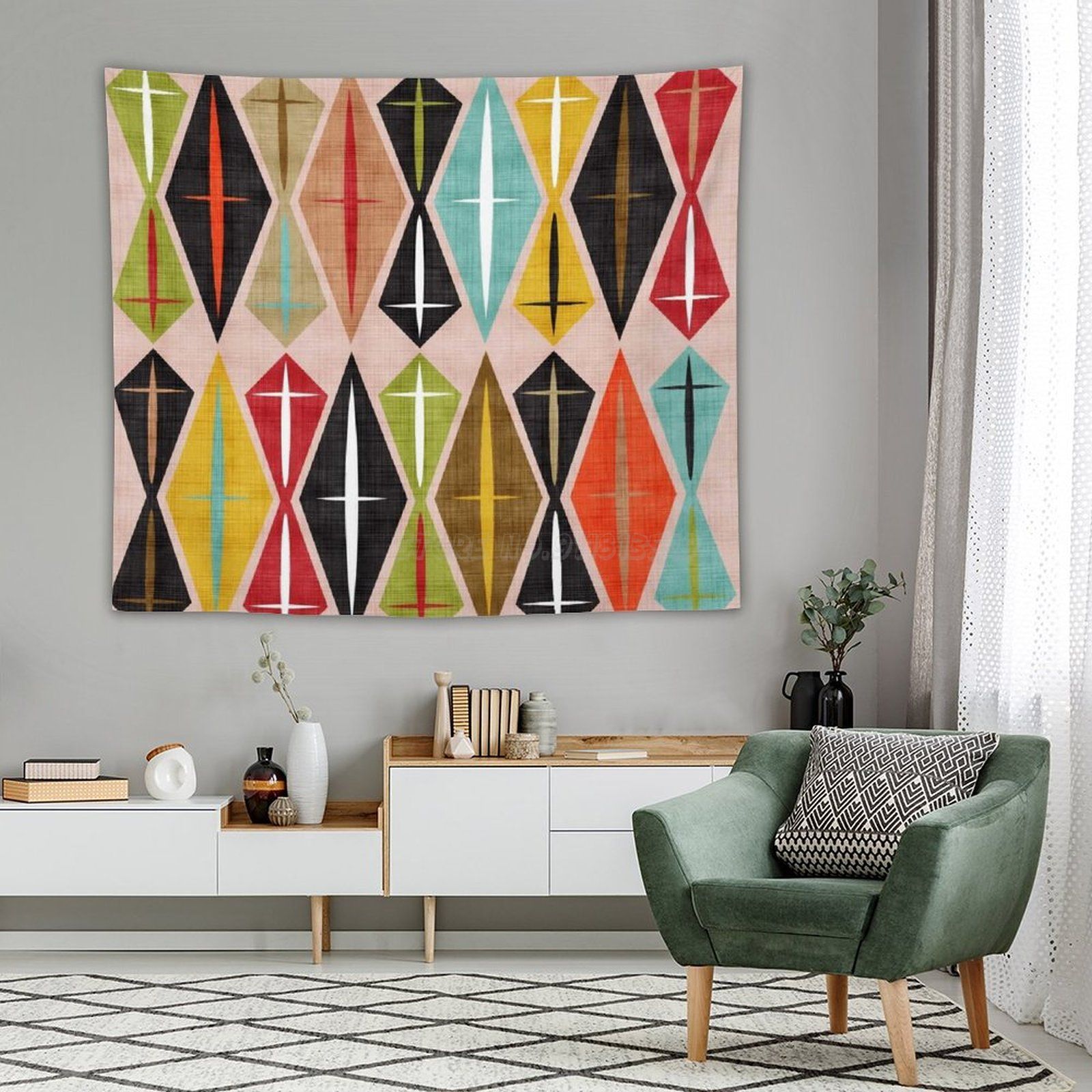 MCM Diamond Tapestry Wall Hanging Tapestries for H... – Grandado