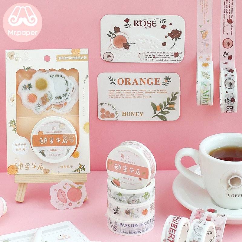 Mr Paper Package Stickers Washi Tapes Set Deciliou... – Grandado