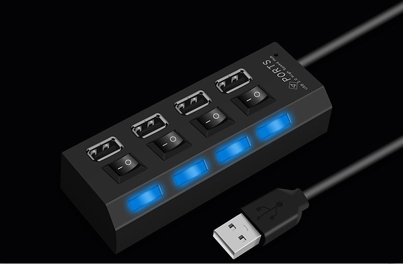4 Of 7 Poorten Usb 2.0 Hub Lange Kabel Met Micro U... – Vicedeal