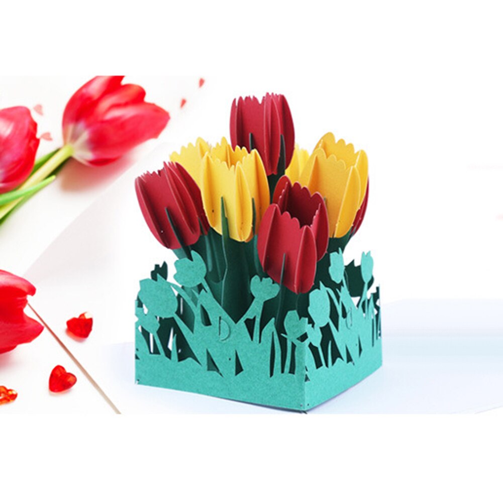 SALES！！ Tulip Flower 3D Pop Up Greeting Card Handm... – Grandado