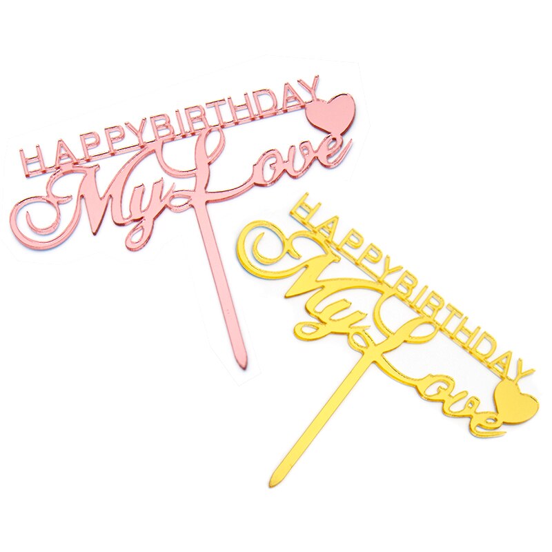 PACK of 10 PCS Happy Birthday My Love Cake Topper ... – Grandado