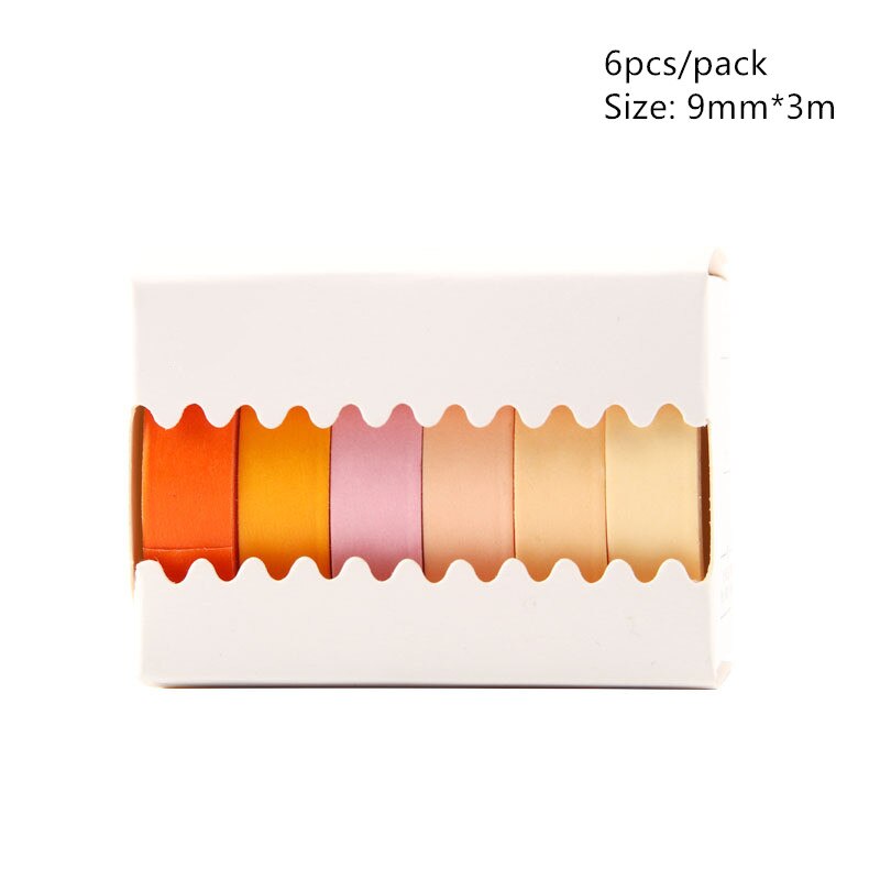 6pcs/pack Simple Solid Color Washi Masking Tape St... – Vicedeal