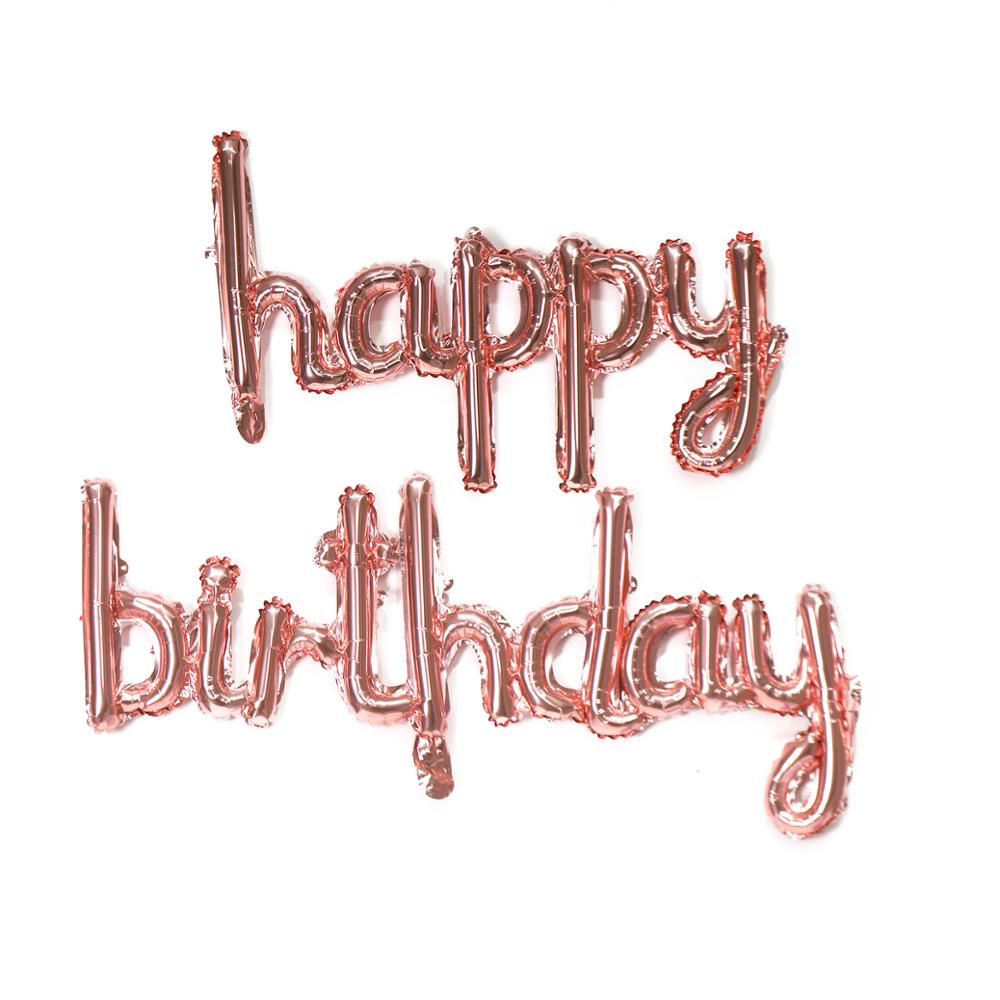 16inch Happy Birthday Decoration Balloons Rose Gol... – Vicedeal