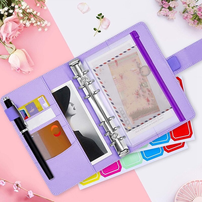 12-Piece A6 Binder Pocket with Notebook Cover, PU ... – Grandado