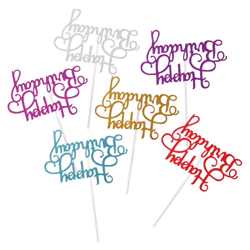 12Pcs Glitter Happy Birthday Cake Toppers Bling Sp... – Grandado