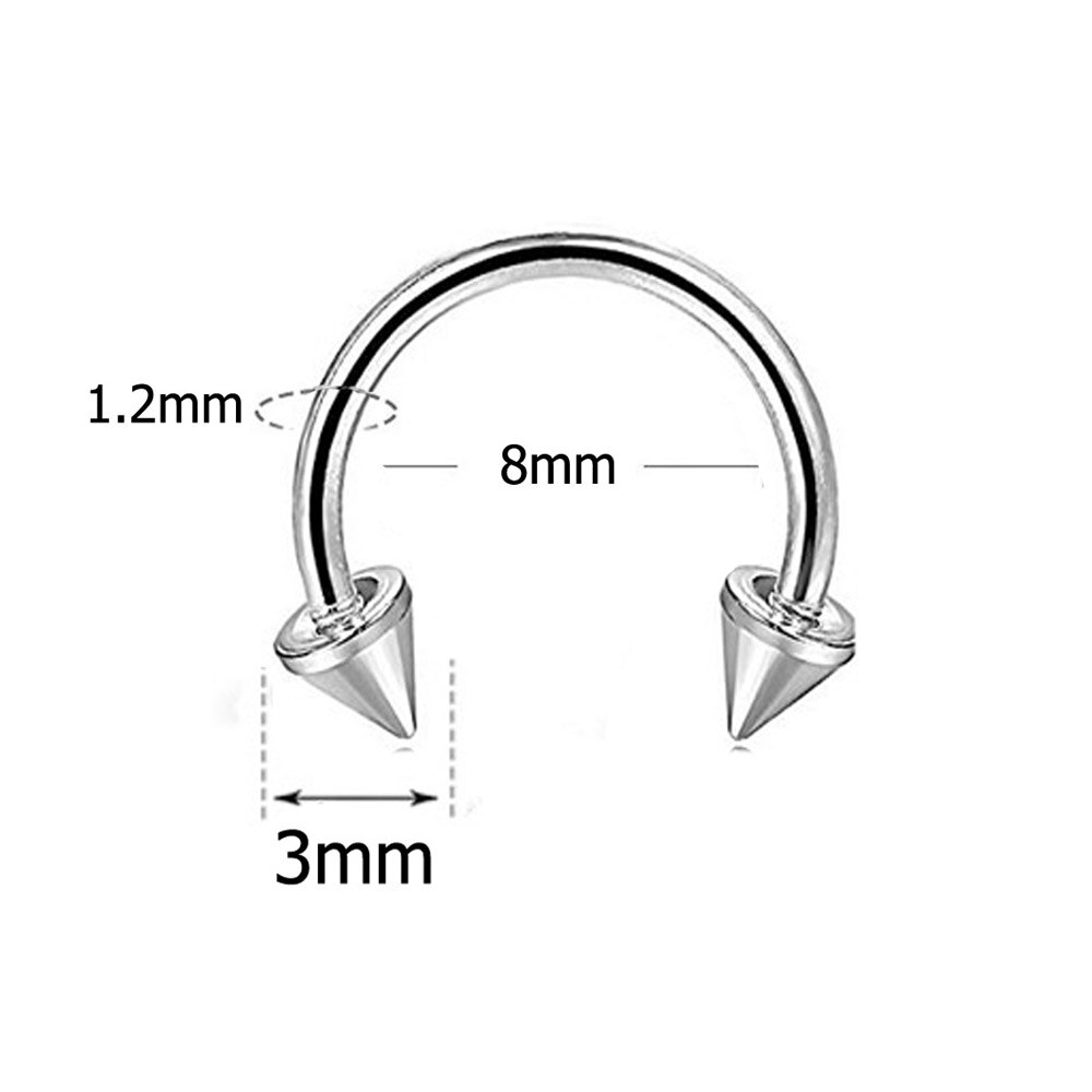 Horseshoe Piercing PAIR Circular Barbell Curve Spi... – Vicedeal