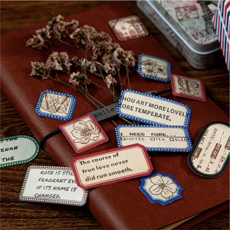 50Pcs/Bag Vintage Number Letter Labels Paper Stick... – Grandado