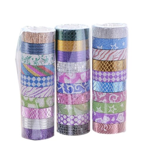 10 Pcs/set Washi Tape Set Glitter Color Japanese S... – Vicedeal