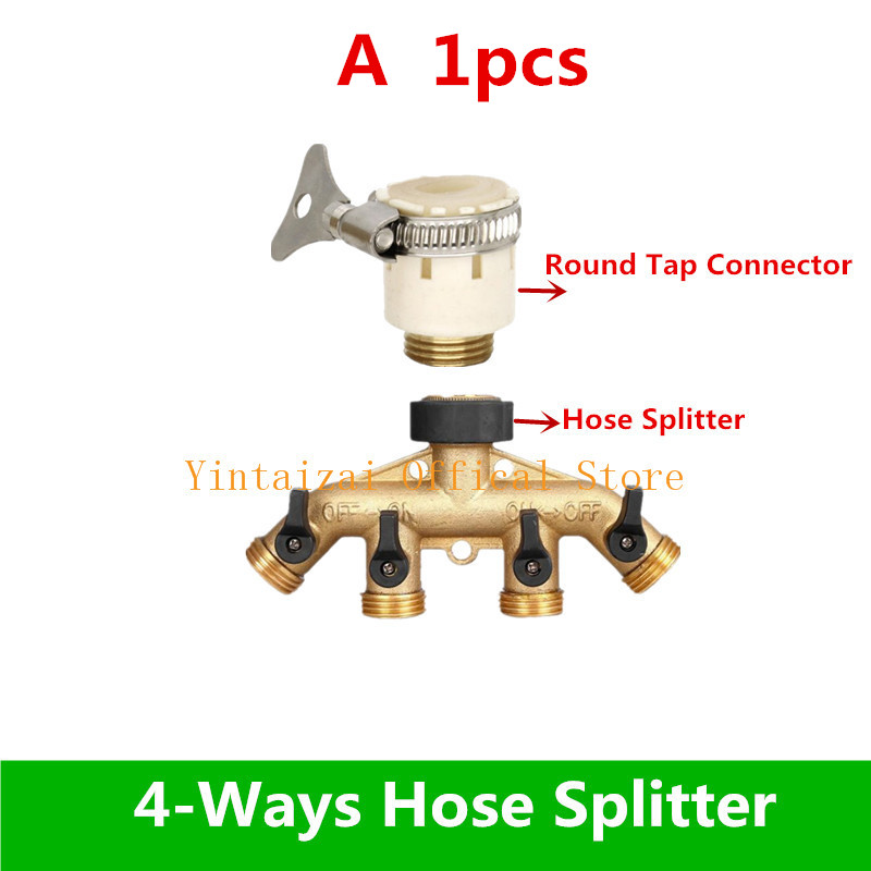 Messing 3/4 Draad 4-Way Tuin Tap Water Splitter Ro... – Vicedeal