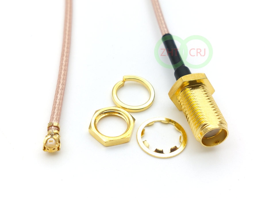 20 stücke 20cm Gold-überzogene Sma-buchse murmeln Schott U FL IPX IPEX RF koax RG178 kabel ...