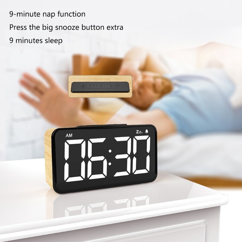 Q1JB Digital Alarm Clock LED Bedside Clock with 6-... – Vicedeal