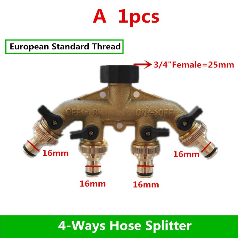 1Pc 4 Way Messing Tap Adapter Slang Valve Manifold... – Vicedeal