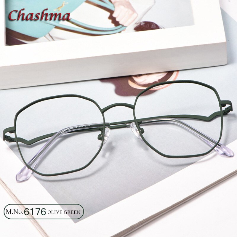 Square Big Circle Glasses Frame Women Eyeglasses T... – Grandado