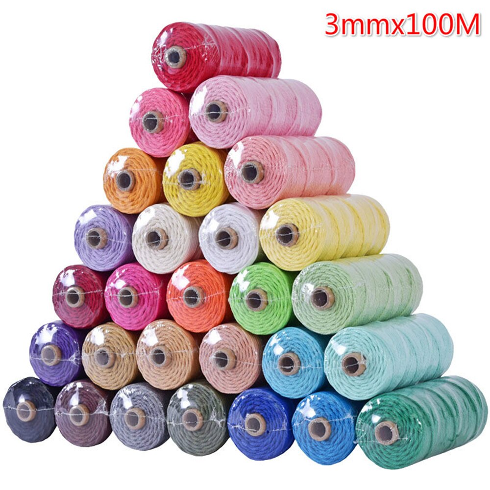 Cotton Macrame Twisted DIY 1 Roll 3mm Home Textile... – Grandado