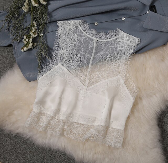 Lace Up Wit Crop Top Transparente Leuke Tops Vrouw... – Vicedeal