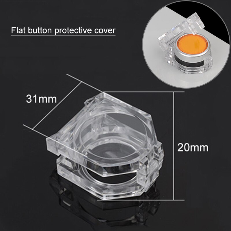 22mm button protective cover transparent square kn... – Grandado