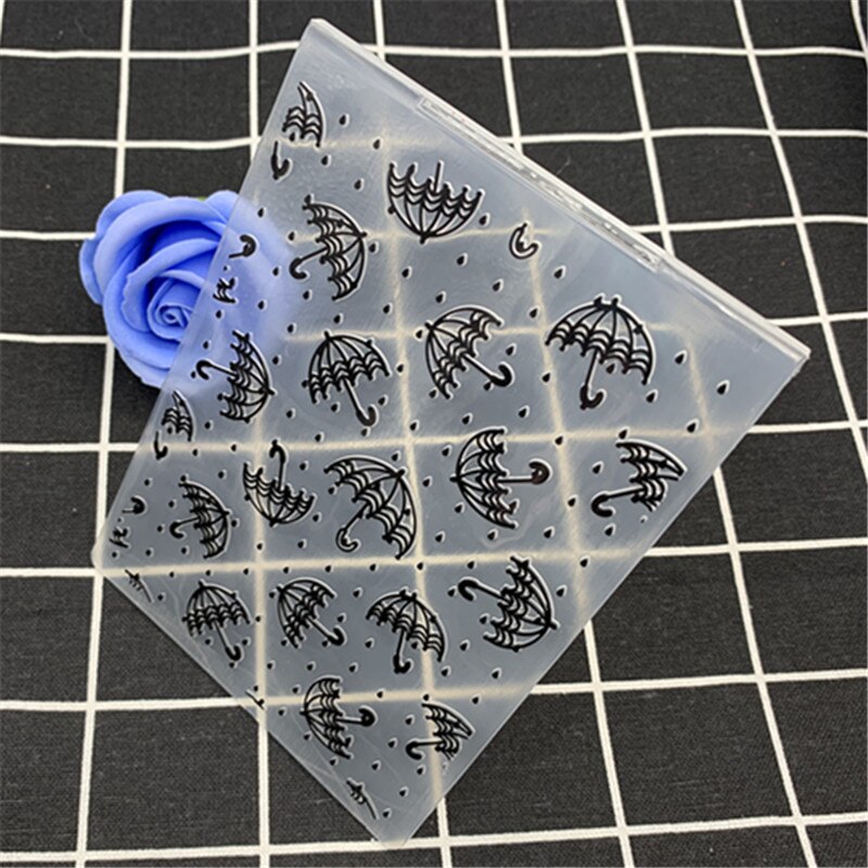 Raindrop umbrella pattern transparent folding embo... – Grandado