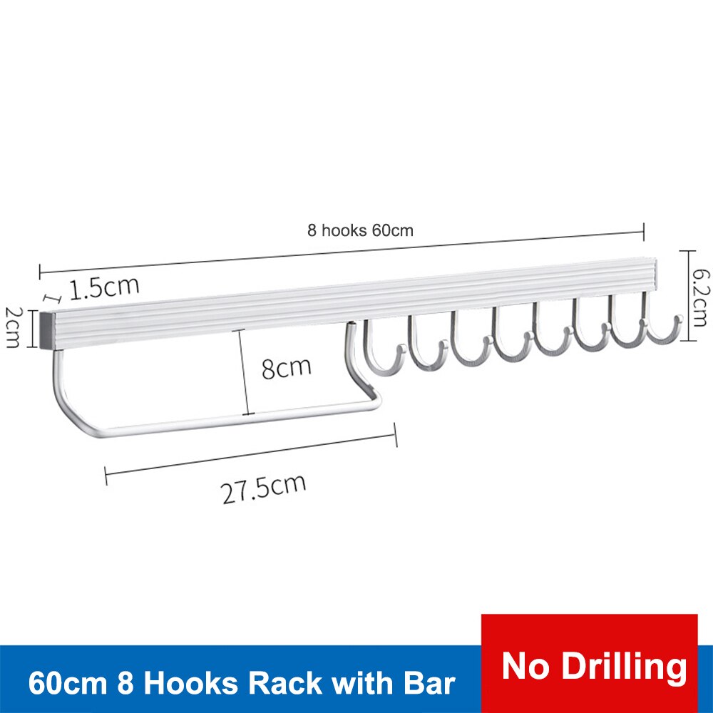 Kitchen Storage Shelf with Hook Wall Mount Coat Ra... – Vicedeal