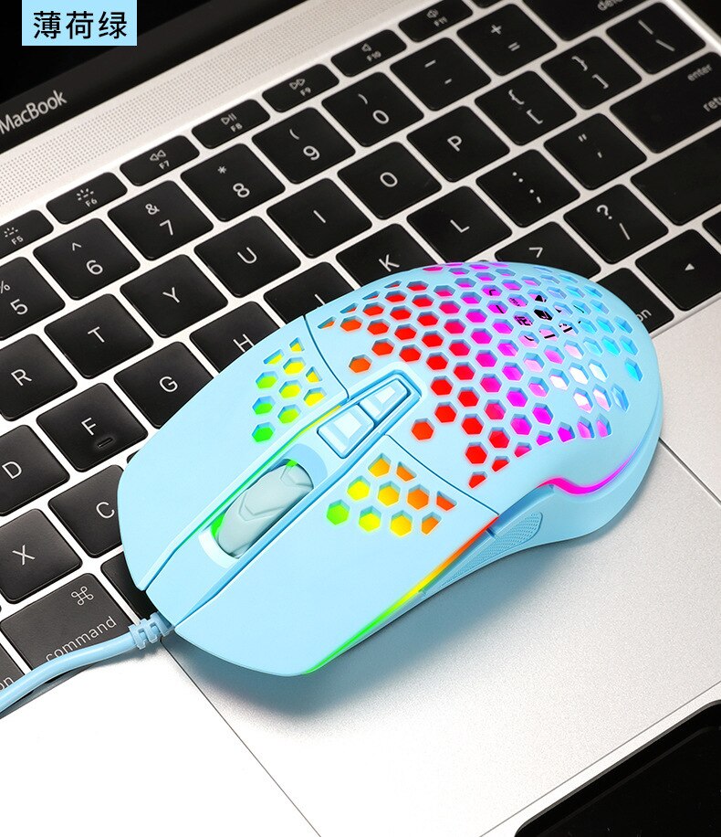 Friends Wolf V9 Wired Gaming Mouse Porous Hollow o... – Grandado