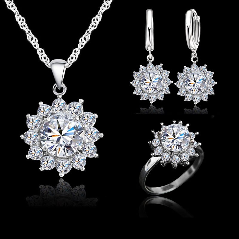 Popular Engagement Shiny Jewelry Sets Luxury 925 S... – Vicedeal