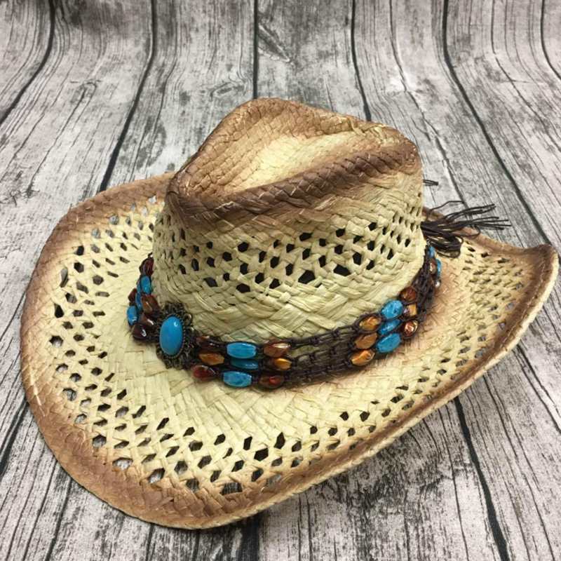 Men'S Rafi Straw Hat Beach Sunsreen Cowboy Hat Big... – Grandado