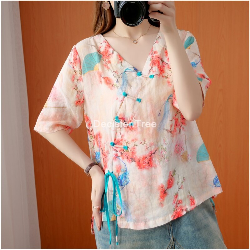 chinese traditional women vintage floral print qip... – Grandado