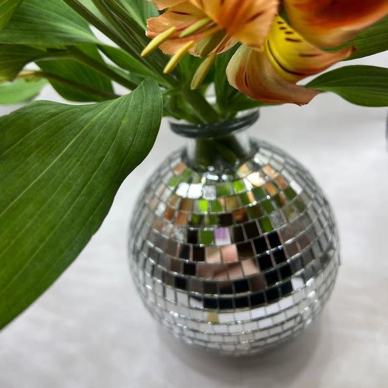 Disco Ball Vase Colorful Flower Bouquet Houseplant... – Grandado