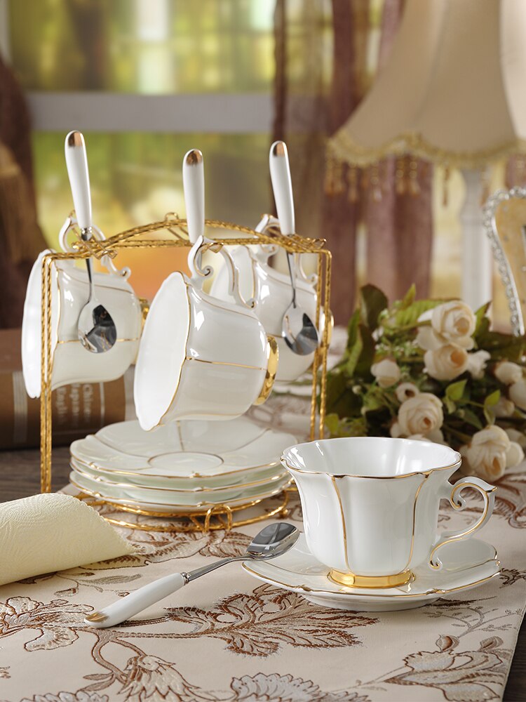 Gold Royal Classic Tea Cup Saucer Bone China Teacu... – Vicedeal