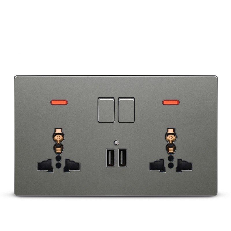 Universal Wall Power Socket Dual USB Charger LED I... – Vicedeal