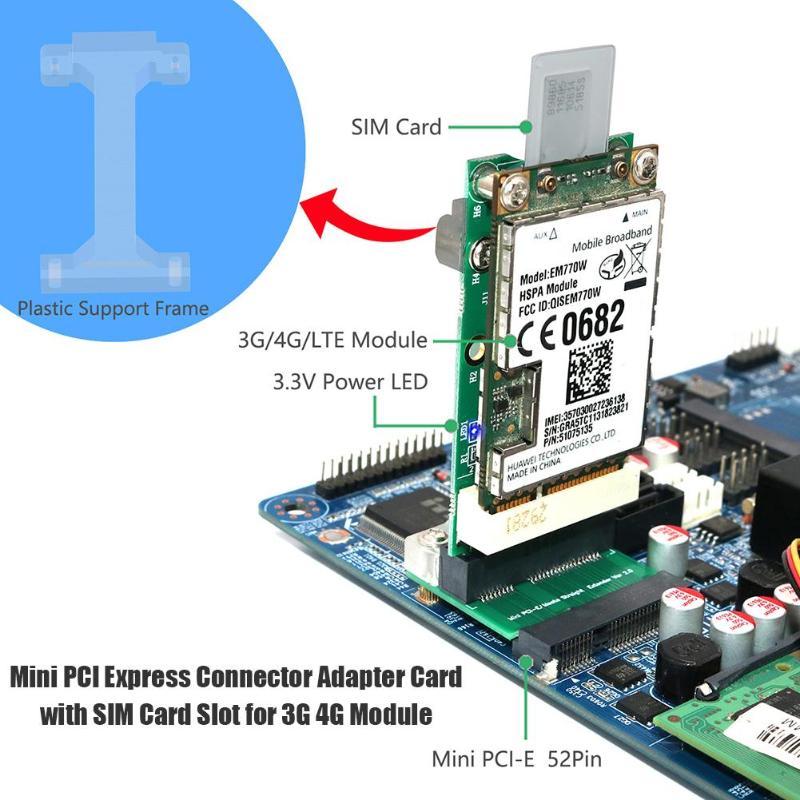Mini PCI Express to SIM Connector Adapter Card wit... – Vicedeal