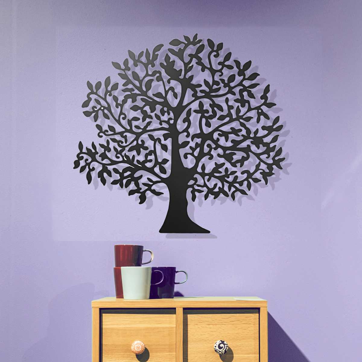Iron Wall Mural Wall Chinese Retro Black Tree Livi... – Vicedeal