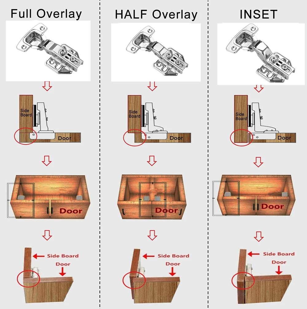 2 Pcs Stainless Steel Cabinet Door Hinges Hydrauli... – Grandado