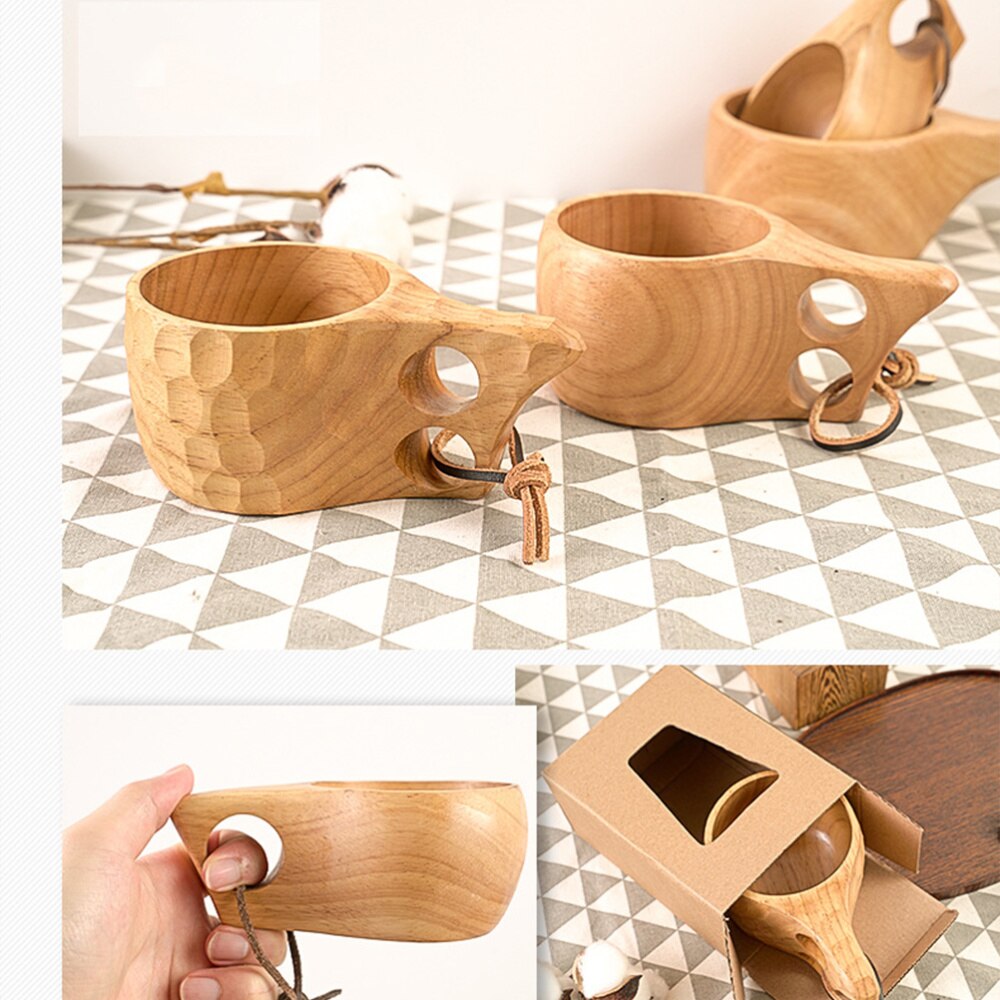 Japanese Style Water Cup Wooden Milk Cup Wooden Co... – Grandado