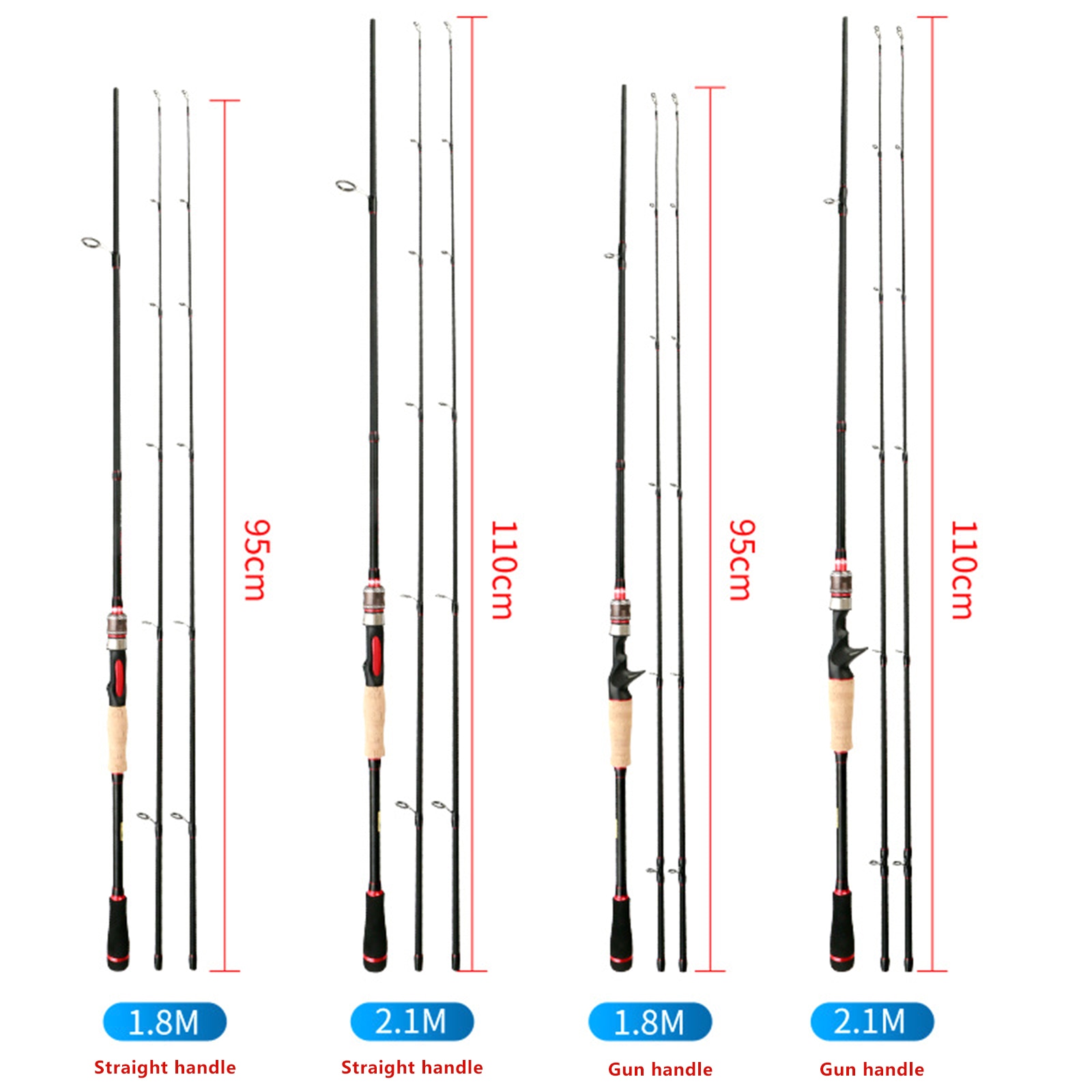 2.1M Fishing Pole, Adults Carbon Spinning Rod Cast... – Vicedeal