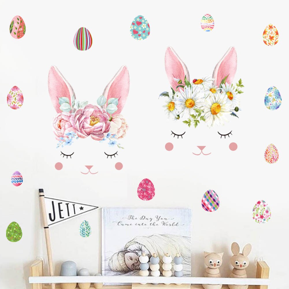 Easter Egg Wall Stickers Easter Bunny Decorative W... – Grandado