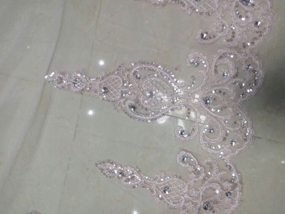 white lvory Crystals Bridal veils Wedding Veil vel... – Grandado