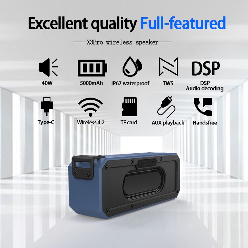 Bluetooth Lautsprecher 40W Tragbare Spalte Bluetoo... – Vicedeal