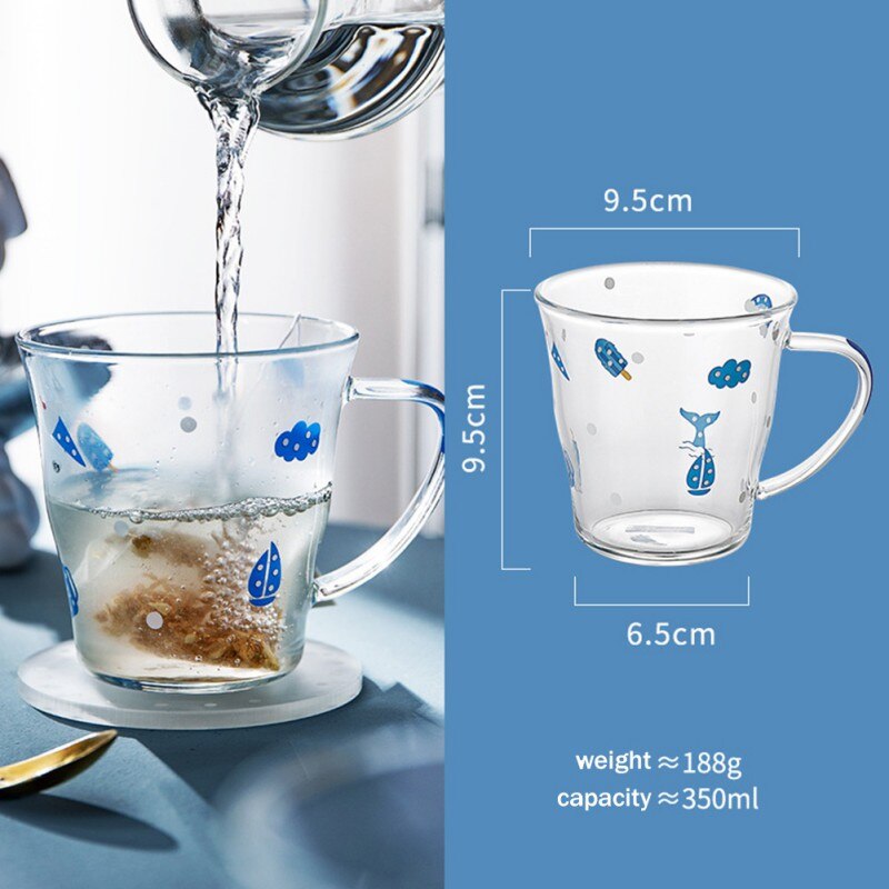 Verre à eau en verre peint à la main, ligne géomét... – Grandado