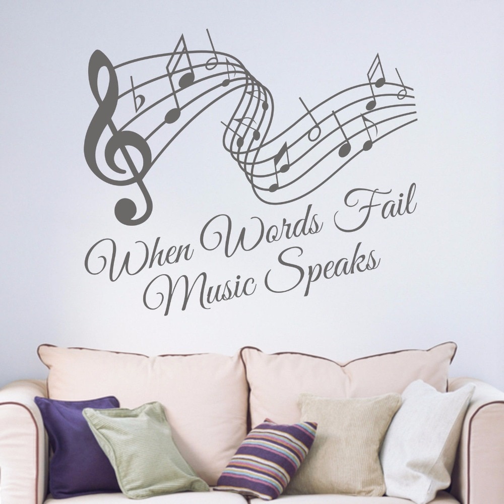 When Words Fail Music Speaks Note Quote Saying Liv... – Grandado