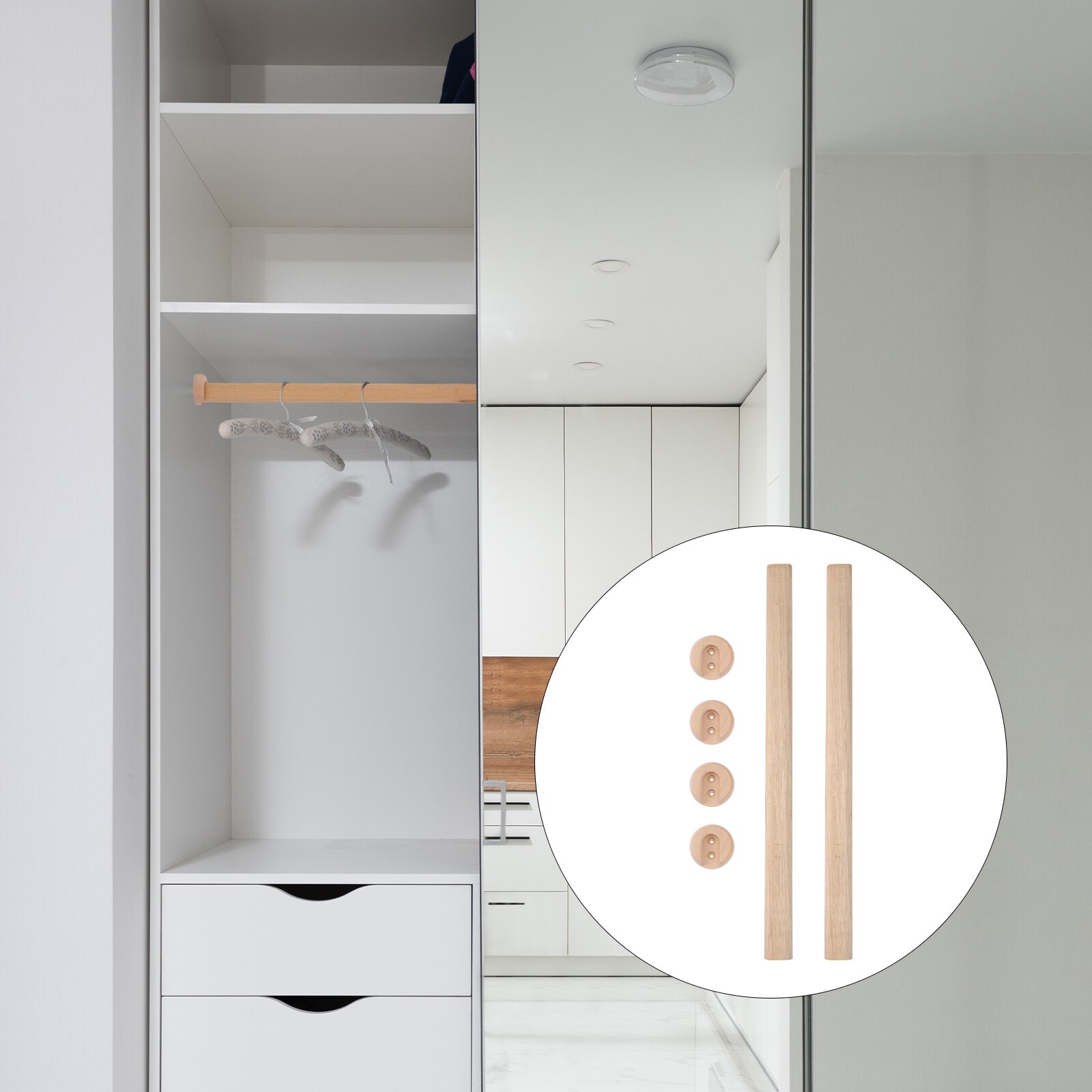 2Pcs Closet Rods Practical Bedroom Wardrobe Cross-... – Vicedeal