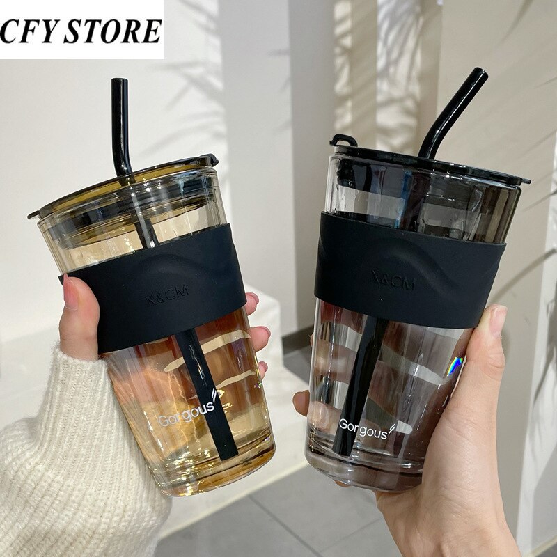 450ml Lead Free Glass Mug with Cup Sleeve and Lid ... – Vicedeal